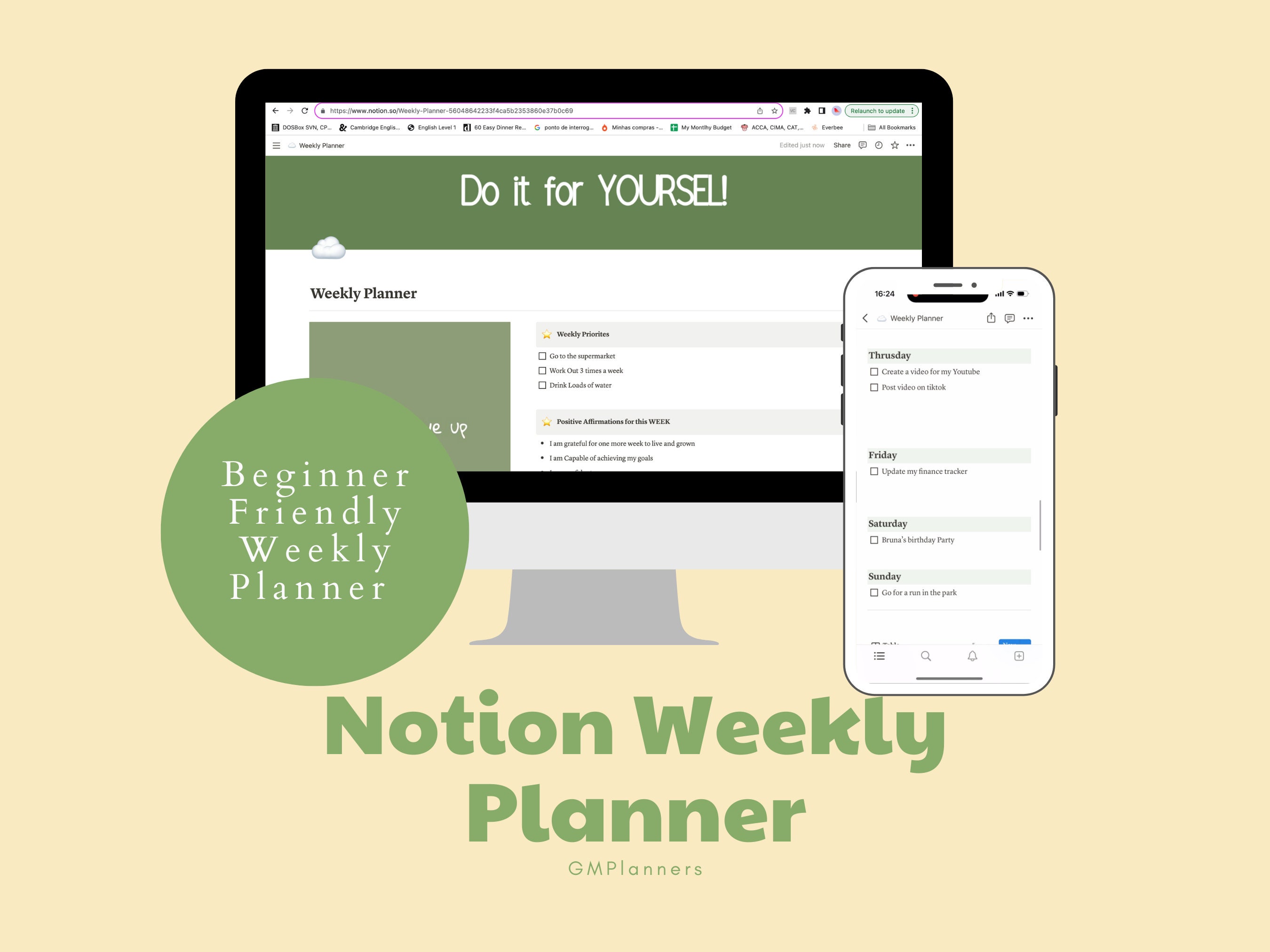 Notion Weekly Planner 2024 I Notion Template Weekly I Habit Tracker I ...