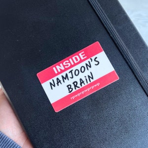 Inside Namjoon's Brain Name Tag Sticker RM Sticker Right Place Wrong ...