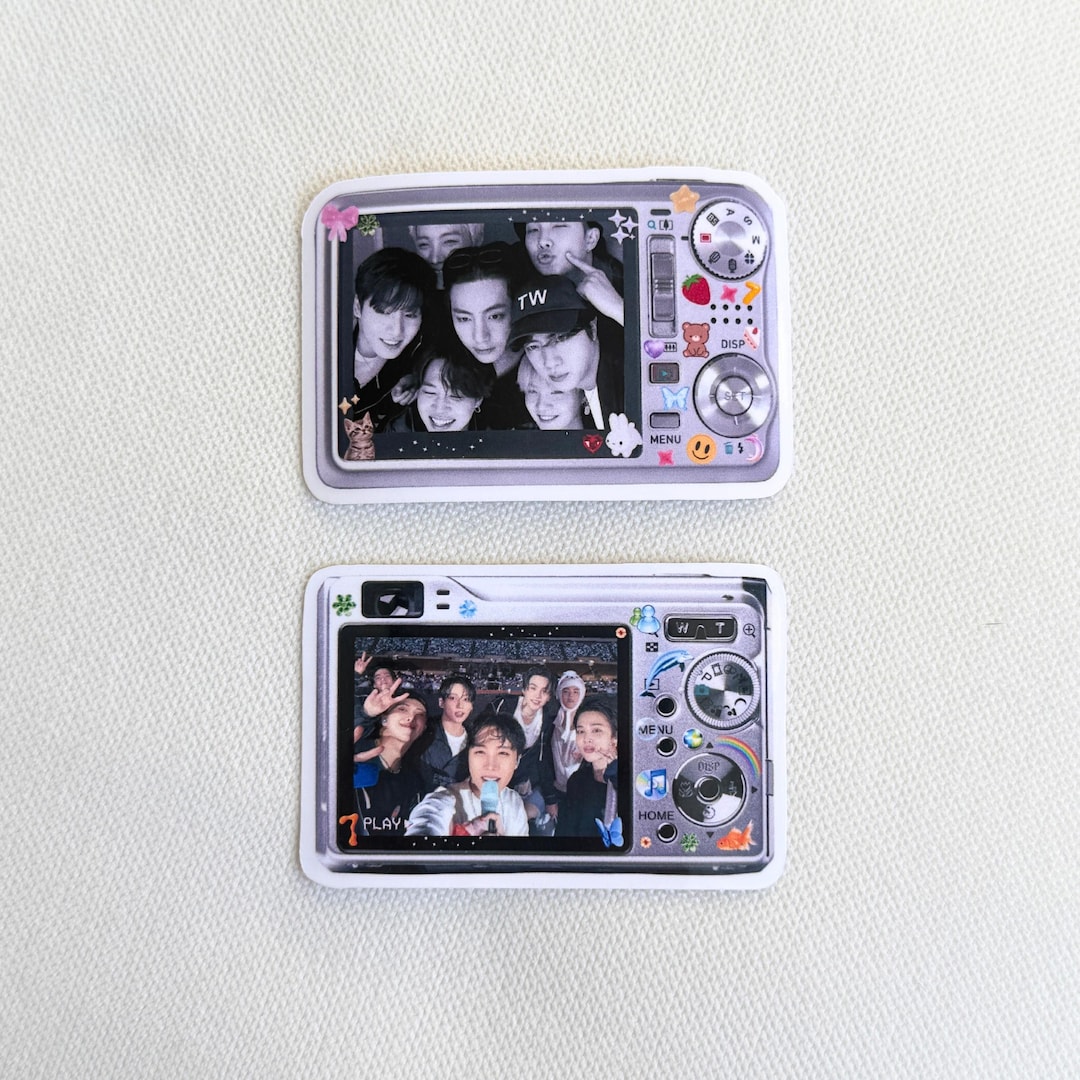 Y2K Deco Camera Stickers | Frutiger Aero Bangtan Waterproof Sticker ...
