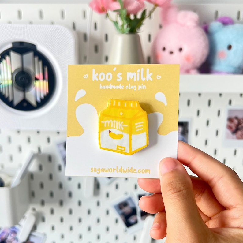 Banana Milk Clay Pin | Polymer Clay Pin | Handmade Clay Pin - Etsy