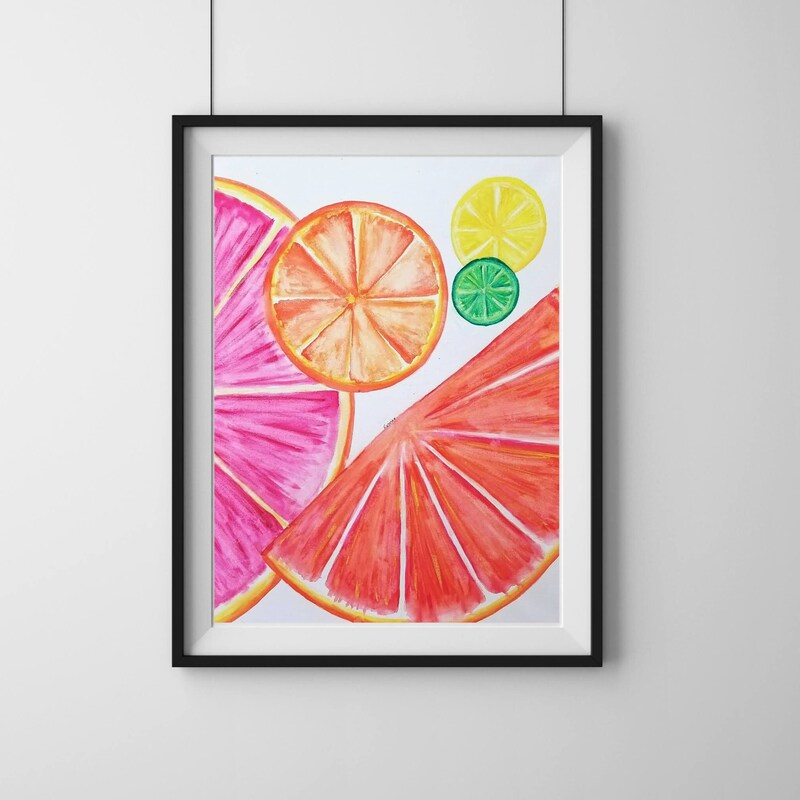 Grapefruit Painting - Etsy