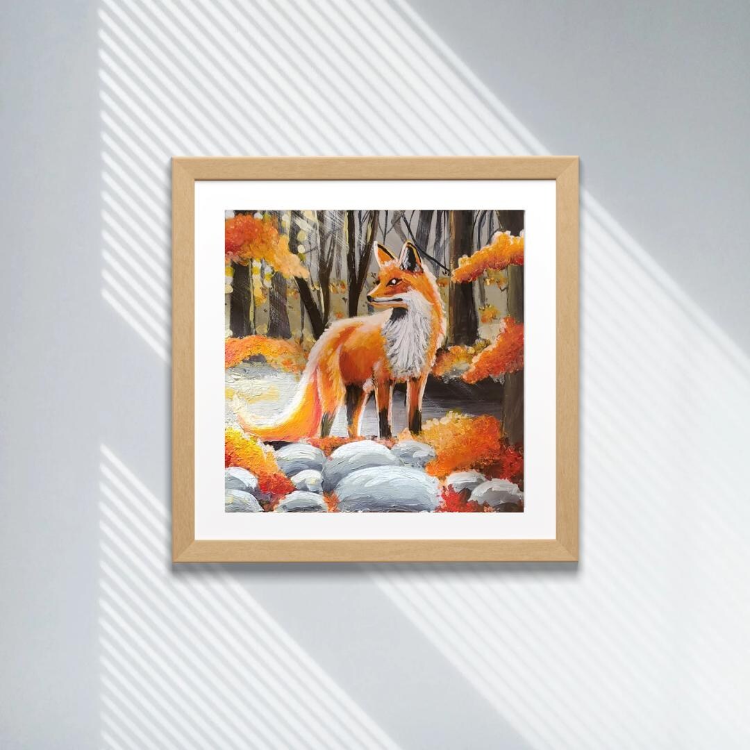 Red Fox Forest Art Print: Vibrant Nature Painting - Etsy