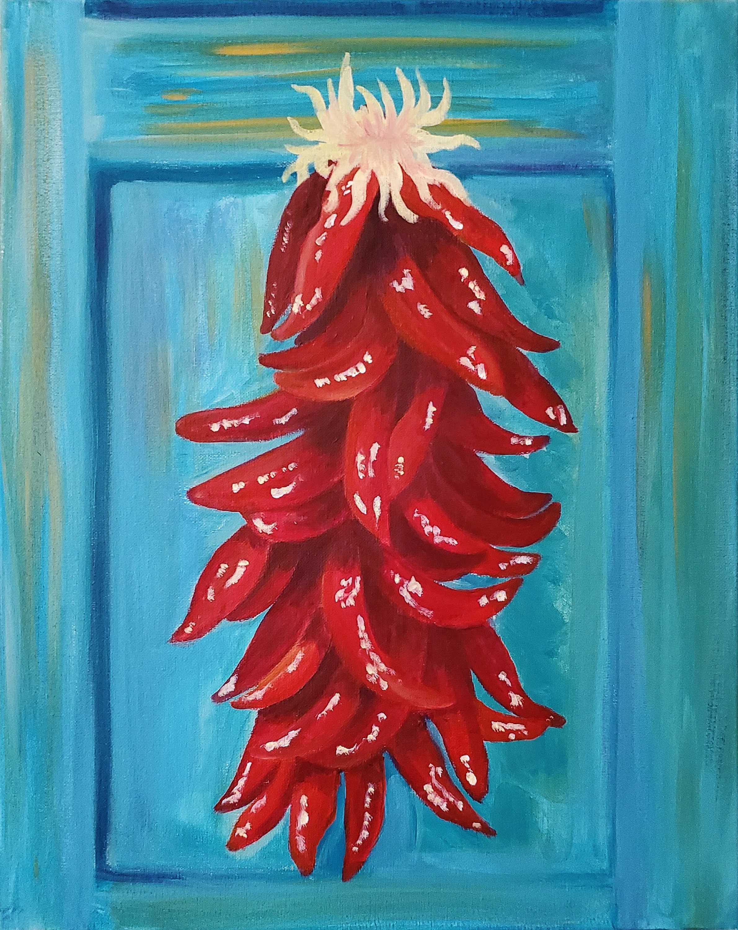 Fiery Chili Ristra Art Print - Southwest Kitchen Decor - Red Chili ...