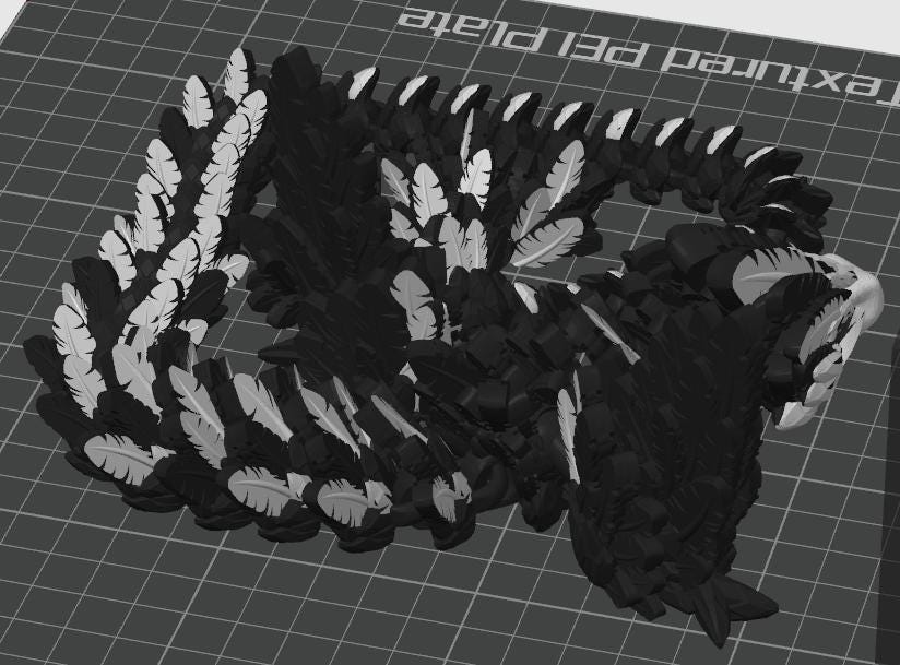 Winged Serpent, Articulated Winged Serpent, 3D Printed Wing Serpent - Etsy