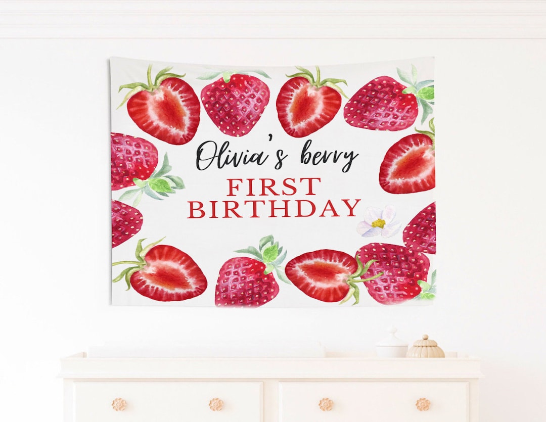 Personalized Berry First Birthday Photo Backdrop Berry First - Etsy
