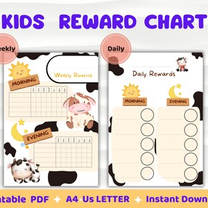 Cow Reward Chart Printable Behavior Chart Reward Chart - Etsy