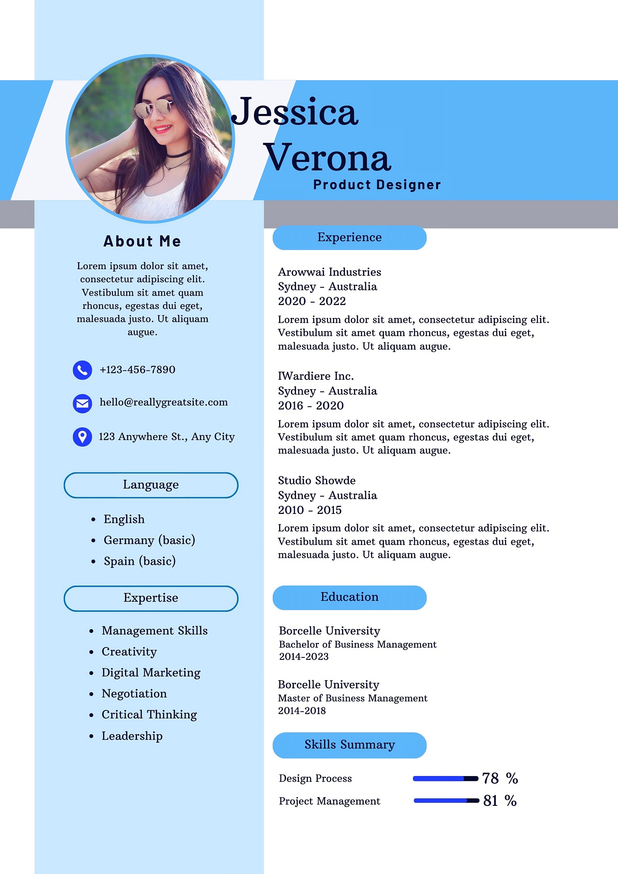 Resume Template, Professional Modern Resume Template for Pages, Word & Google Docs, CV Template ...