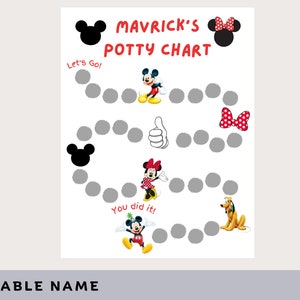 Kids EDITABLE Character Potty Chart Potty Training Chart Custom Sticker ...