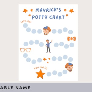 Kids EDITABLE Character Potty Chart Potty Training Chart Custom Sticker ...