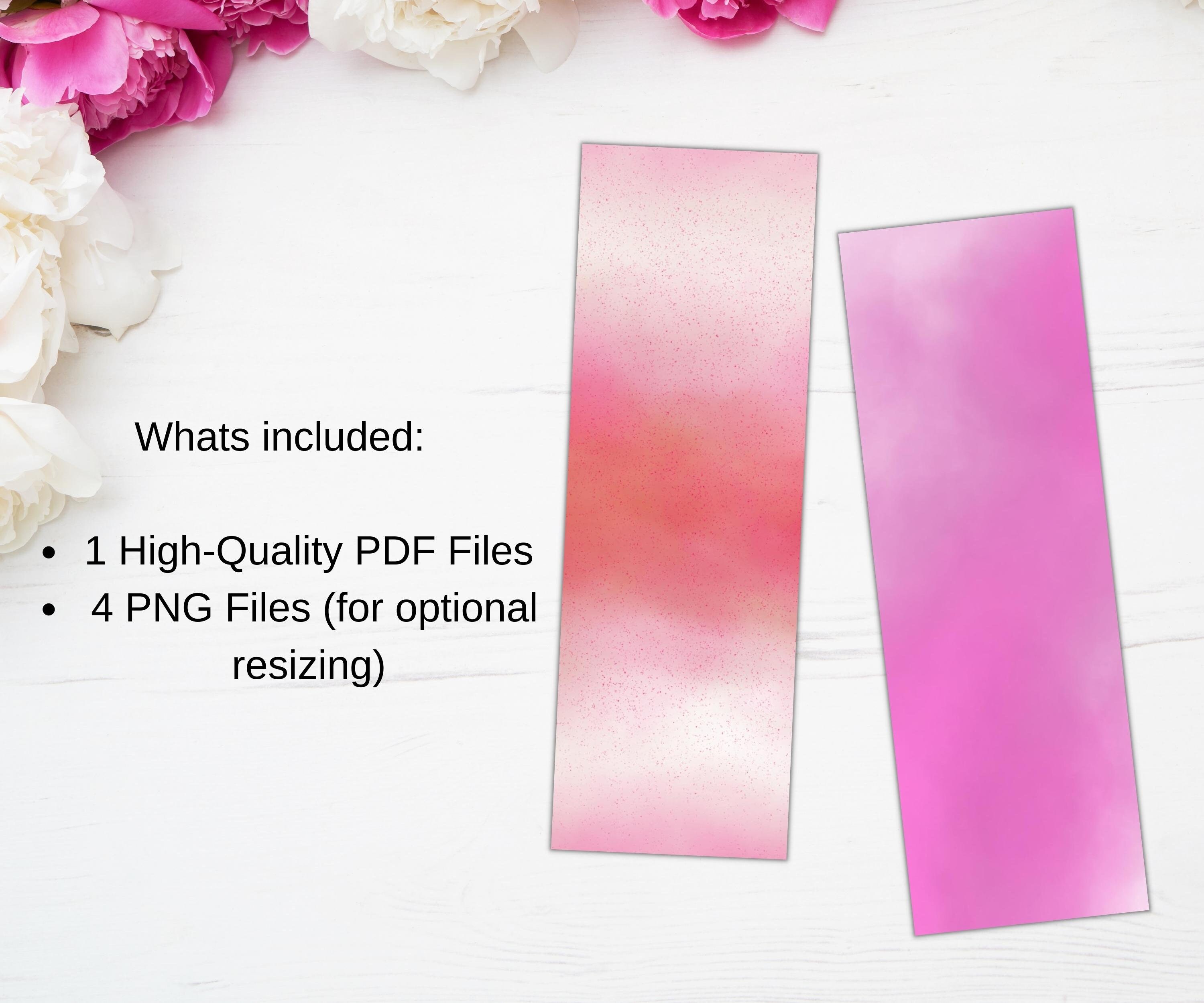 Set of 4 Printable Bookmarks Ombre Colored Design Digital Download ...