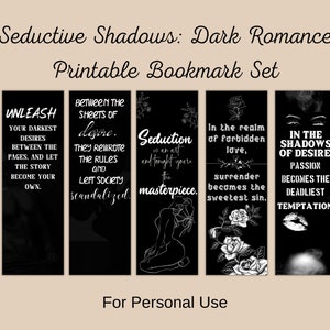 10 Printable Dark Romance Bookmarks Double-sided Bookmarks - Etsy