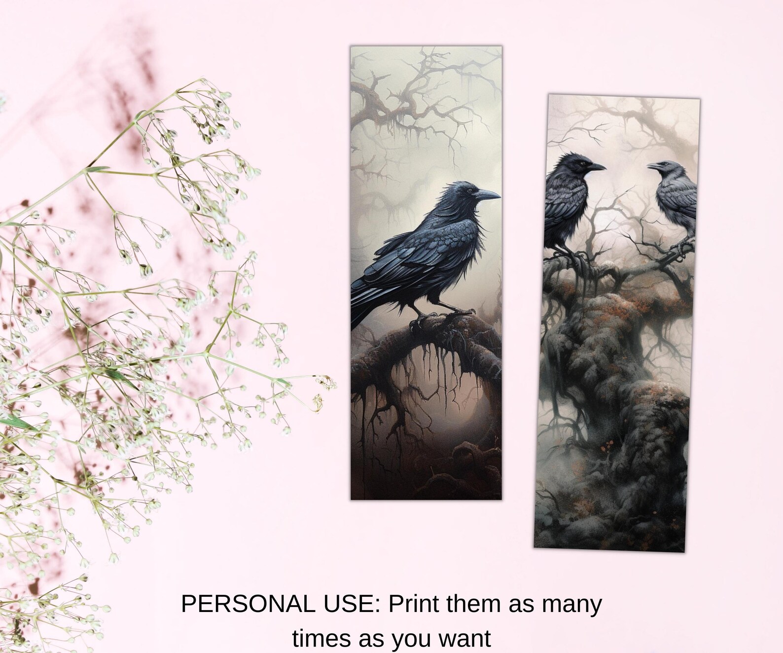 Printable Raven Bookmark Set, Printable Bookmarks, Adventure Books ...