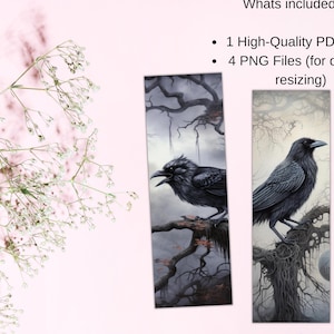 Printable Raven Bookmark Set, Printable Bookmarks, Adventure Books ...