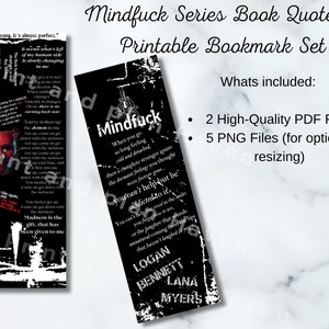 Printable Bookmark Set Inspired by the Mindfck Series | Thriller & Dark ...