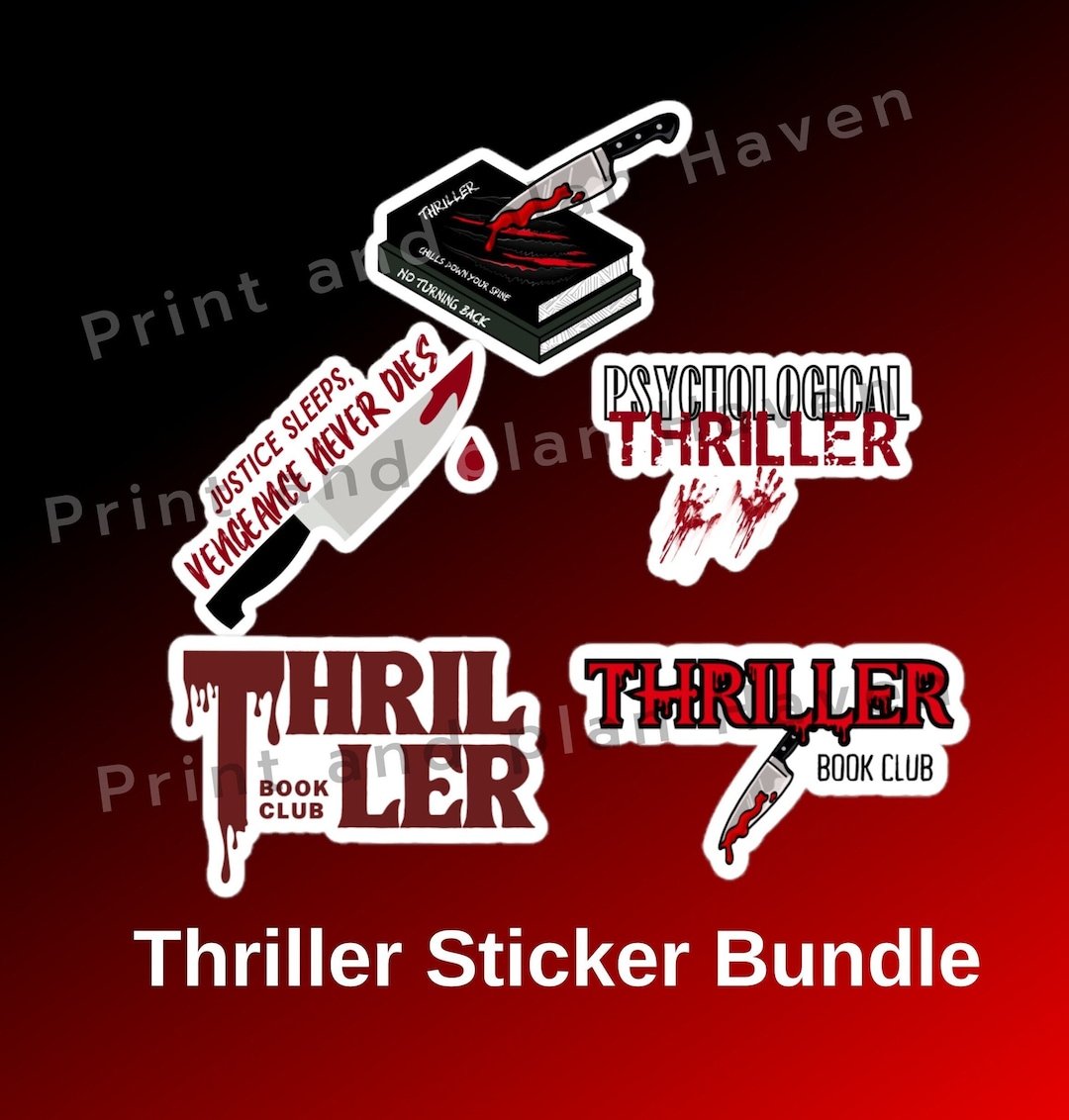 Thriller Book Sticker Set Thriller Book Club Gift Pyshocolgical ...