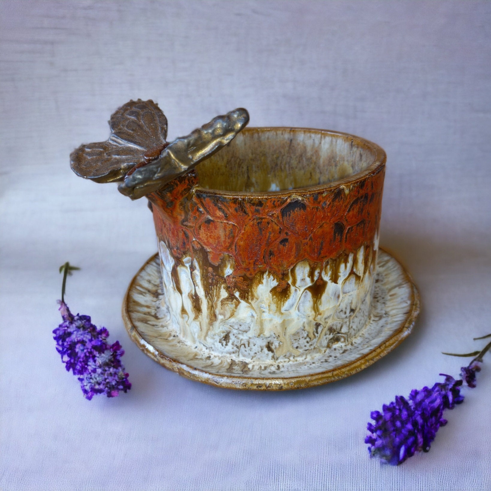 Planter Flowerpot Flower Pot Handmade Stoneware Pottery Ceramic Unique ...