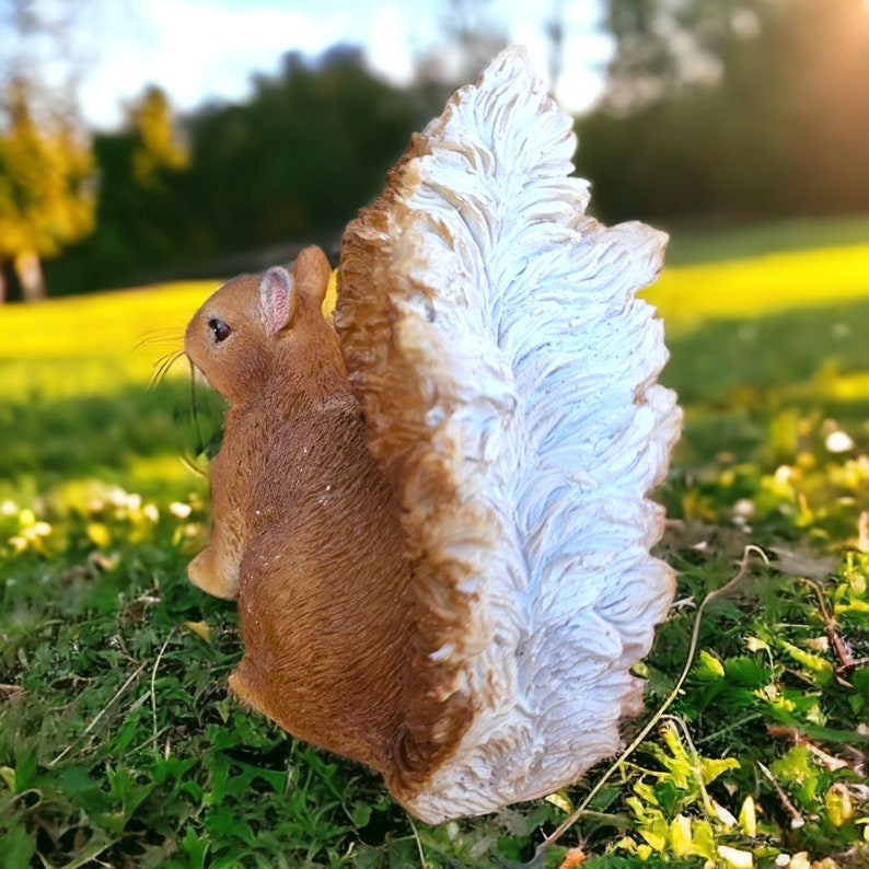 Squirrel Polyresin Hand Painted Poly Resin Realistic Garden Decor ...