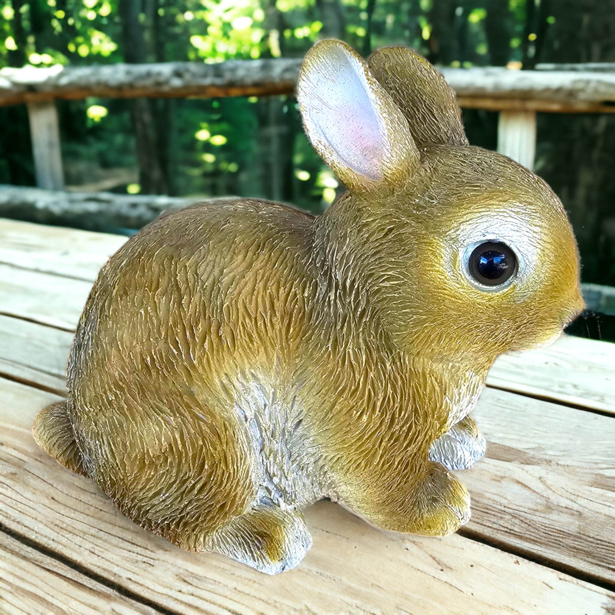 Bunny Rabbit Polyresin Hand Painted Poly Resin Realistic Garden Decor ...