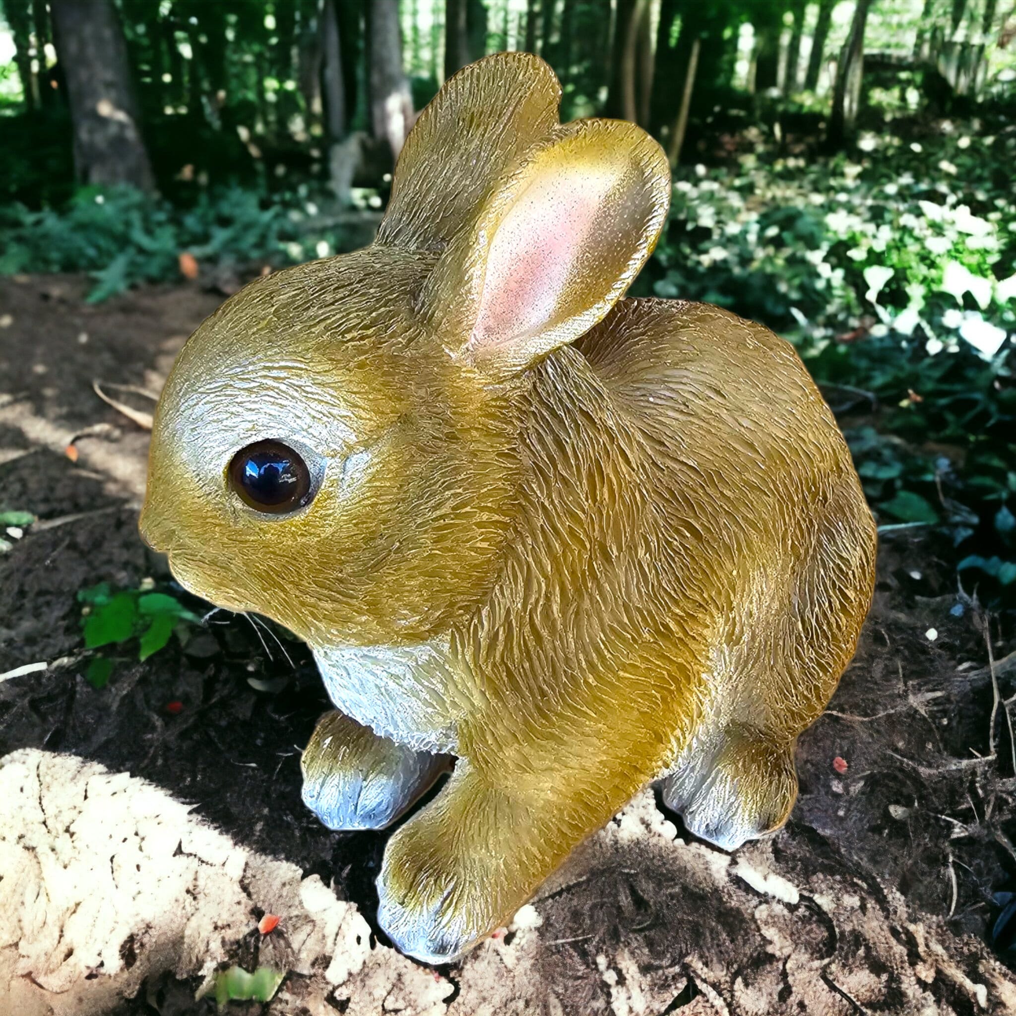 Bunny Rabbit Polyresin Hand Painted Poly Resin Realistic Garden Decor ...