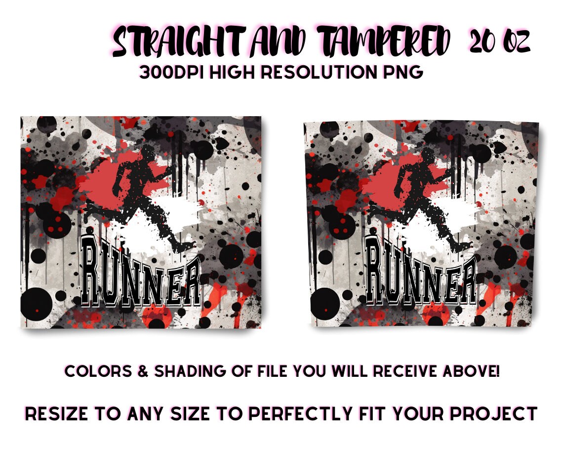 Grunge Runner Tumbler Wrap Design Running Fitness Lifestyle - Etsy