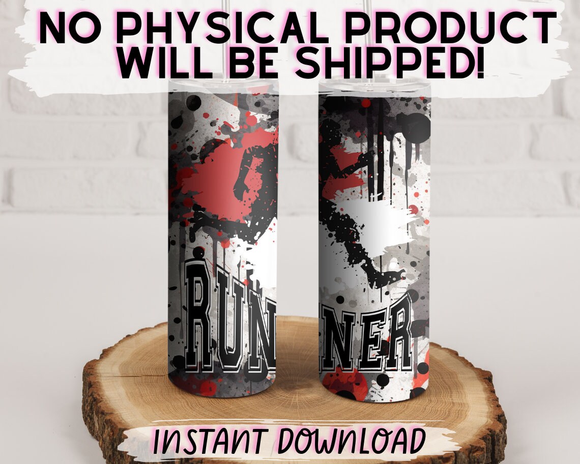Grunge Runner Tumbler Wrap Design Running Fitness Lifestyle - Etsy