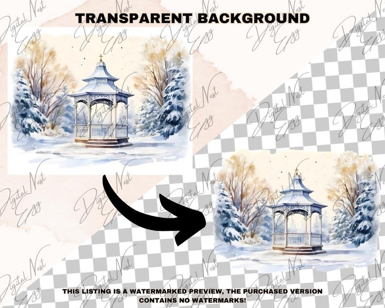 33 Watercolor Winter Wonderland Background Clipart, Winter Landscape ...