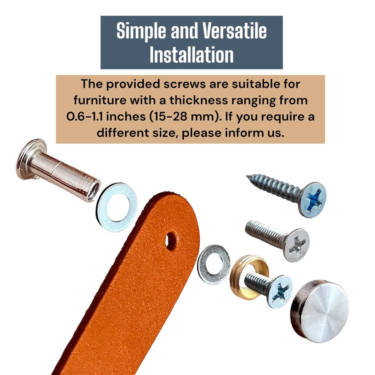 Handcrafted Leather Cabinet Handles, Leather Cabinet Hardware, Leather Drawer Pulls, Minimalist ...