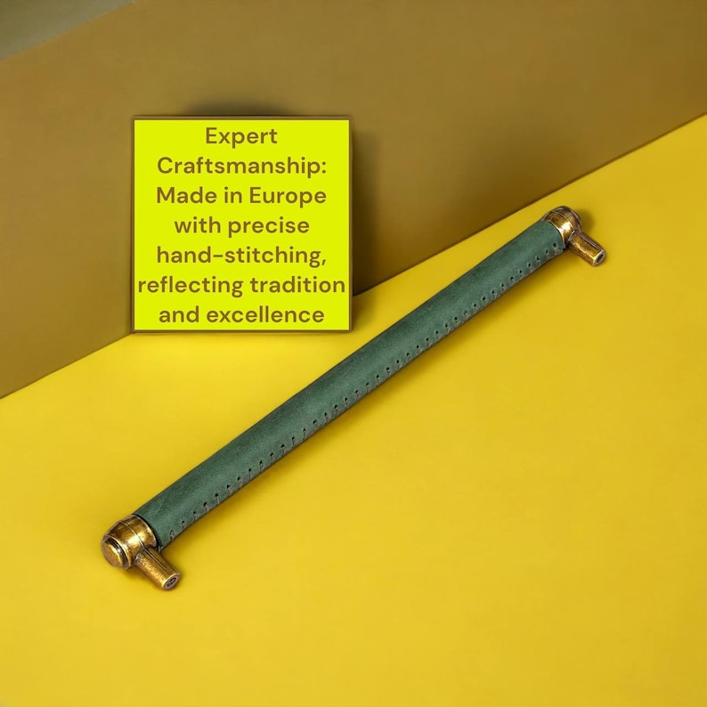 Premium Leather Drawer Handle, Leather Cabinet Pull, Vintage Leather Pull, Antique Brass Leather ...