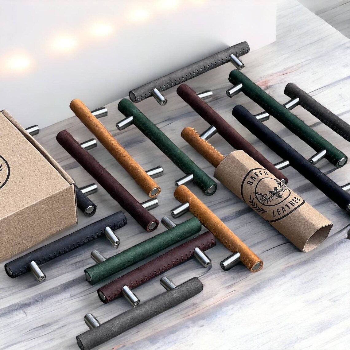 Hand-stitched Italian Leather Drawer Pulls: European Cabinet Hardware ...