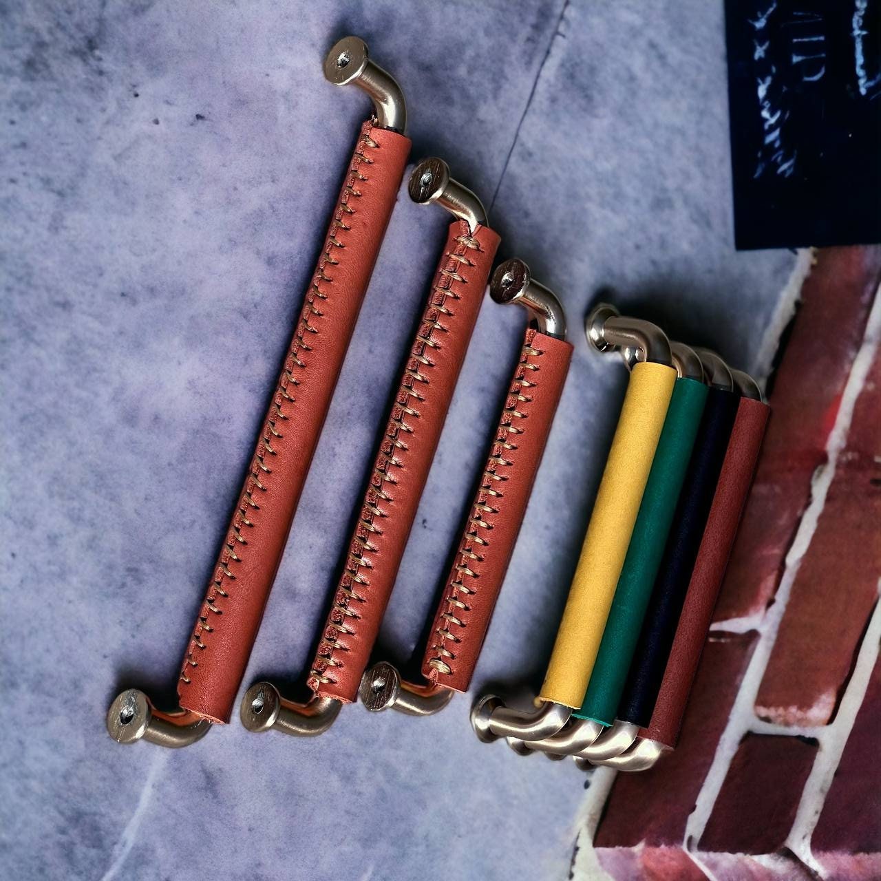 Timeless Leather Drawer Pulls, Leather Door Handles, Cabinet Door Pull, Minimalist Design ...