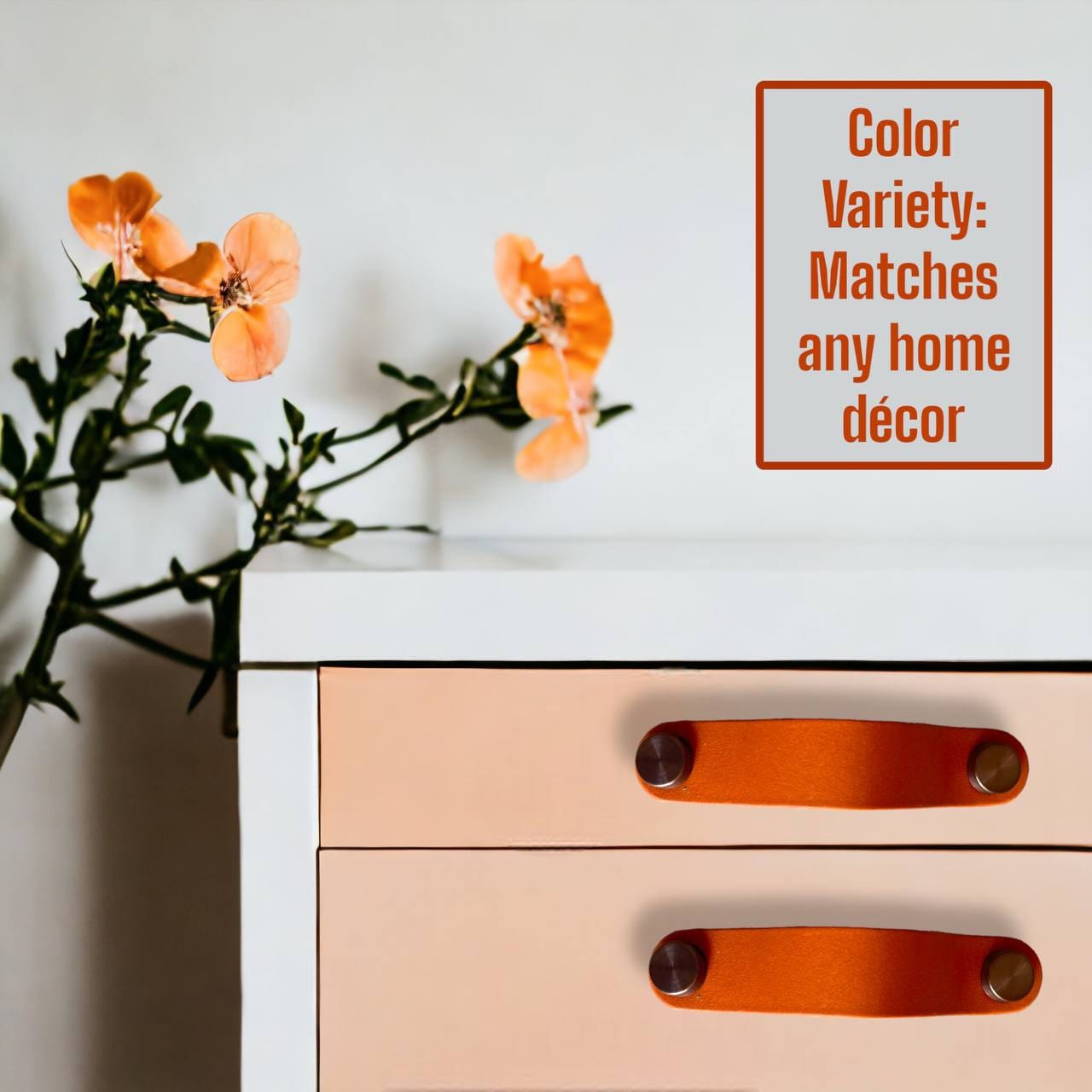 Handcrafted Leather Cabinet Handles, Leather Cabinet Hardware, Leather Drawer Pulls, Minimalist ...