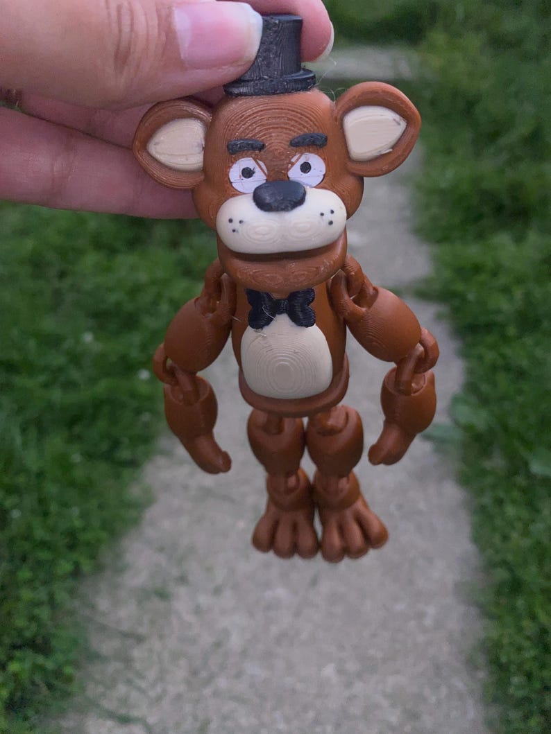 3D Printed Articulated Freddy Bear Figure | Fnaf-inspired Poseable Toy ...