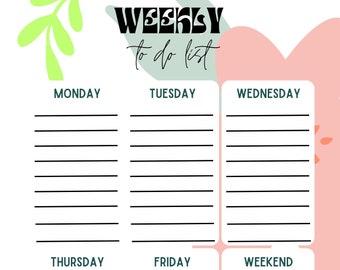 Daily and Weekly to Do List, Farmhouse Daily and Weekly Planner ...