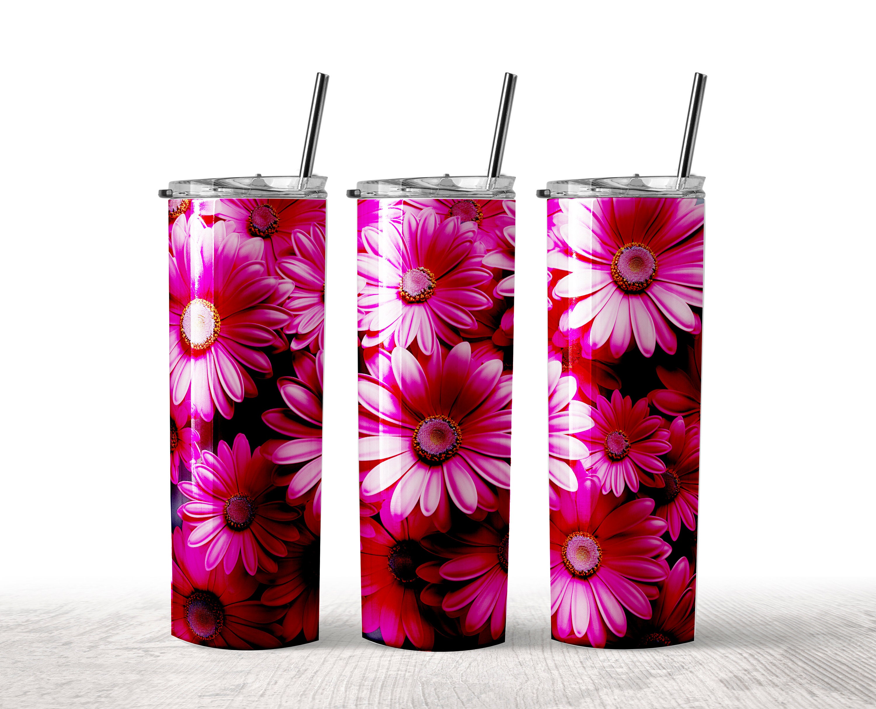 Barbie Flowers Daisy Pattern Wallpaper 20 Oz Skinny Tumbler Sublimation ...