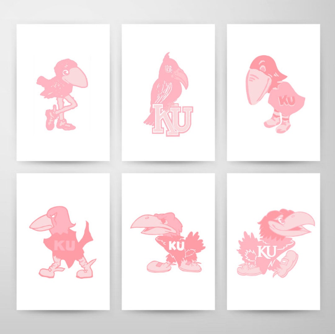 6 Piece KU, Jayhawk, College, Decor, Decoration, Cute, Trendy, Pink - Etsy