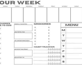 Our Week Calendar in Red/beige - Aesthetic Weekly Calendar Download ...