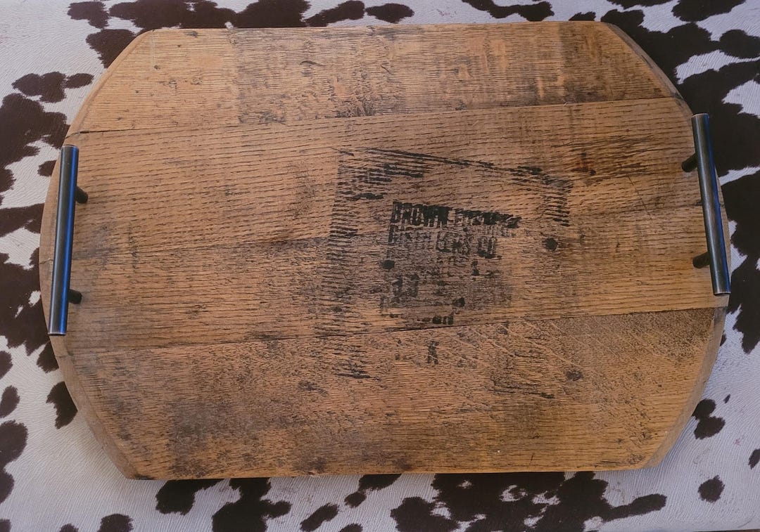 Re-purposed Brown Foreman-jack Whiskey Barrel Lid Charcuterie Board ...