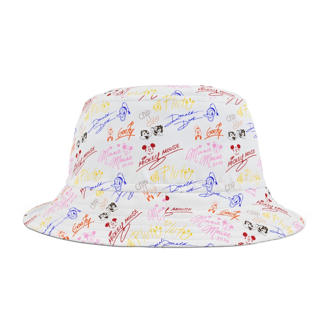 Disney Bucket Hat, Retro Disney Signature Hat, Disneyland Bucket Hat ...