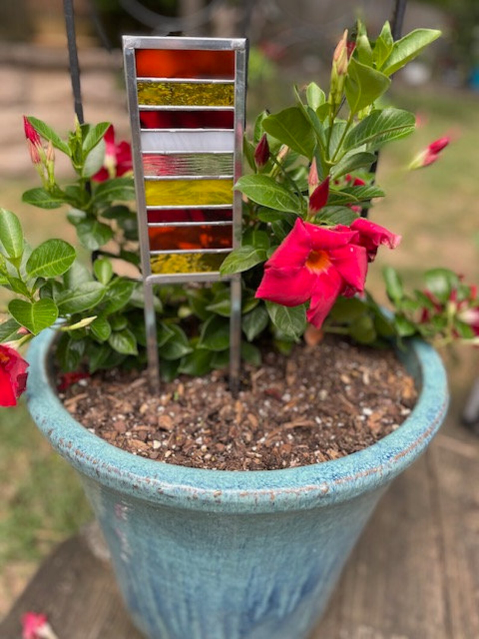 Stained Glass Plant Stakes, Planter Stakes Stained Glass, Stained Glass ...