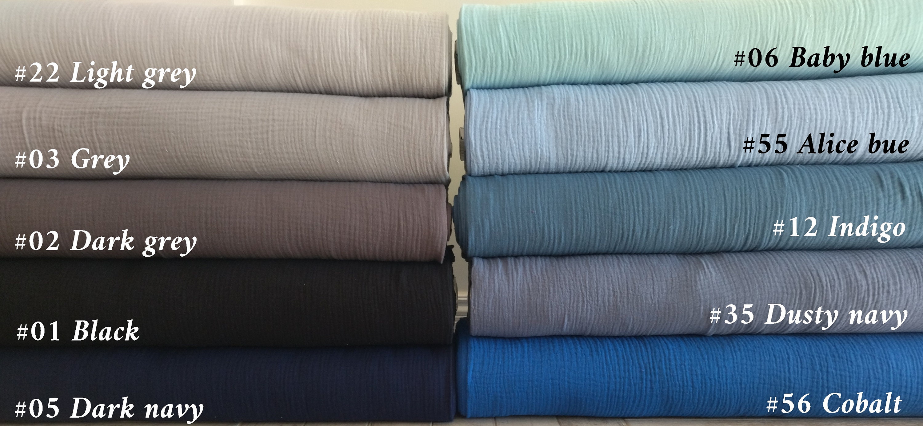 Double Gauze 100% Cotton Fabric / Muslin Fabric by the Meter, Yard / Crinkle Lighweight Material ...