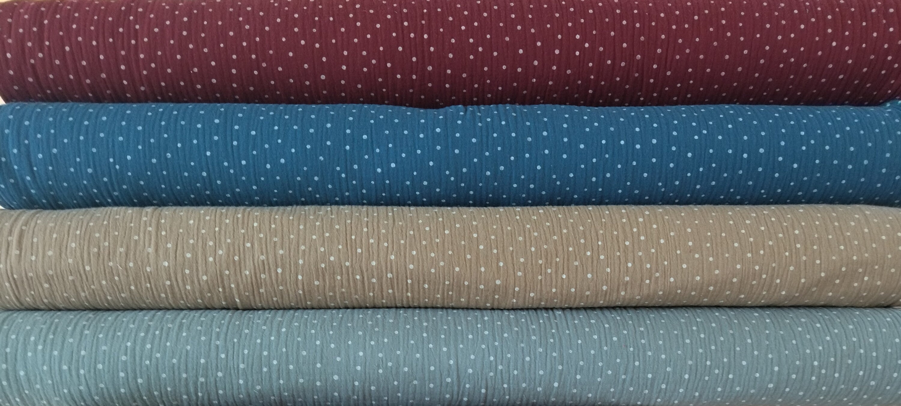 Polka Dots Muslin Fabric / Double Gauze Fabric With Dots Print / Cotton ...