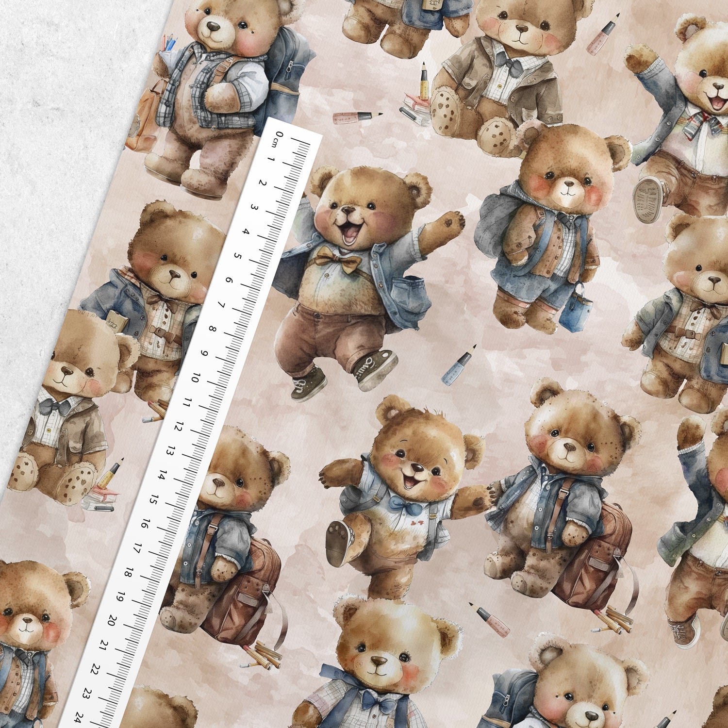 Sweet Teddy Bears Cotton Fabric / Premium Cotton Material by the Meter ...