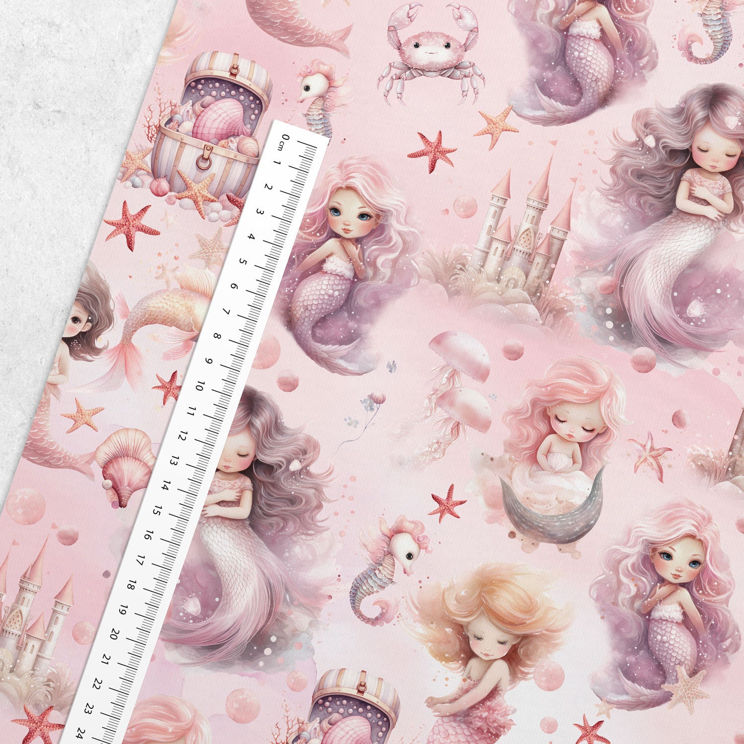 Mermaids Cotton Fabric / Premium Cotton Material by the Meter, Yard ...