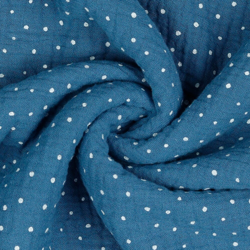 Polka Dots Muslin Fabric / Double Gauze Fabric With Dots Print / Cotton ...