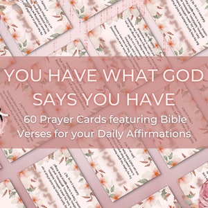 Prayer Affirmation Cards - Bible Verse Cards - Bible Scripture Cards ...