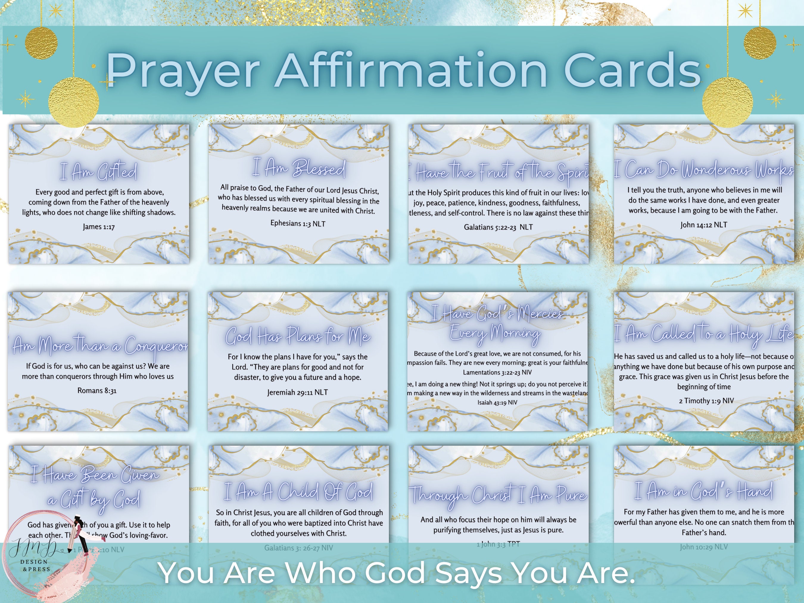 Prayer Affirmation Cards: Bible Verse Scripture (digital Download) - Etsy