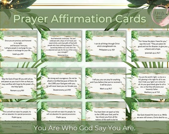 Prayer Affirmation Cards - Bible Verse Cards - Bible Scripture Cards ...
