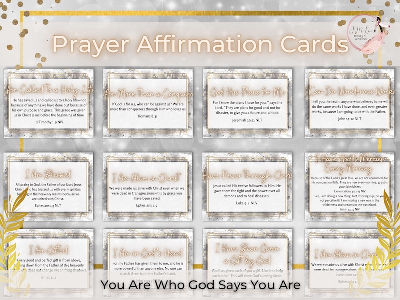Prayer Affirmation Cards: Bible Verse Scripture (digital Download) - Etsy