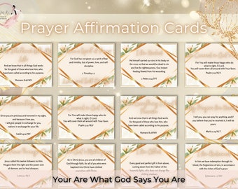 Prayer Affirmation Cards Bible Verse Cards Bible Scripture Cards Who ...