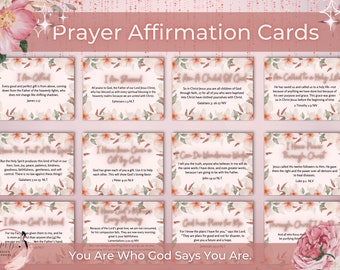 Prayer Affirmation Cards - Bible Verse Cards - Bible Scripture Cards ...